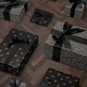 Floral Gift Wrap Blue Wrapping Paper Gift Wrap Mom Vintage Wrapping ...