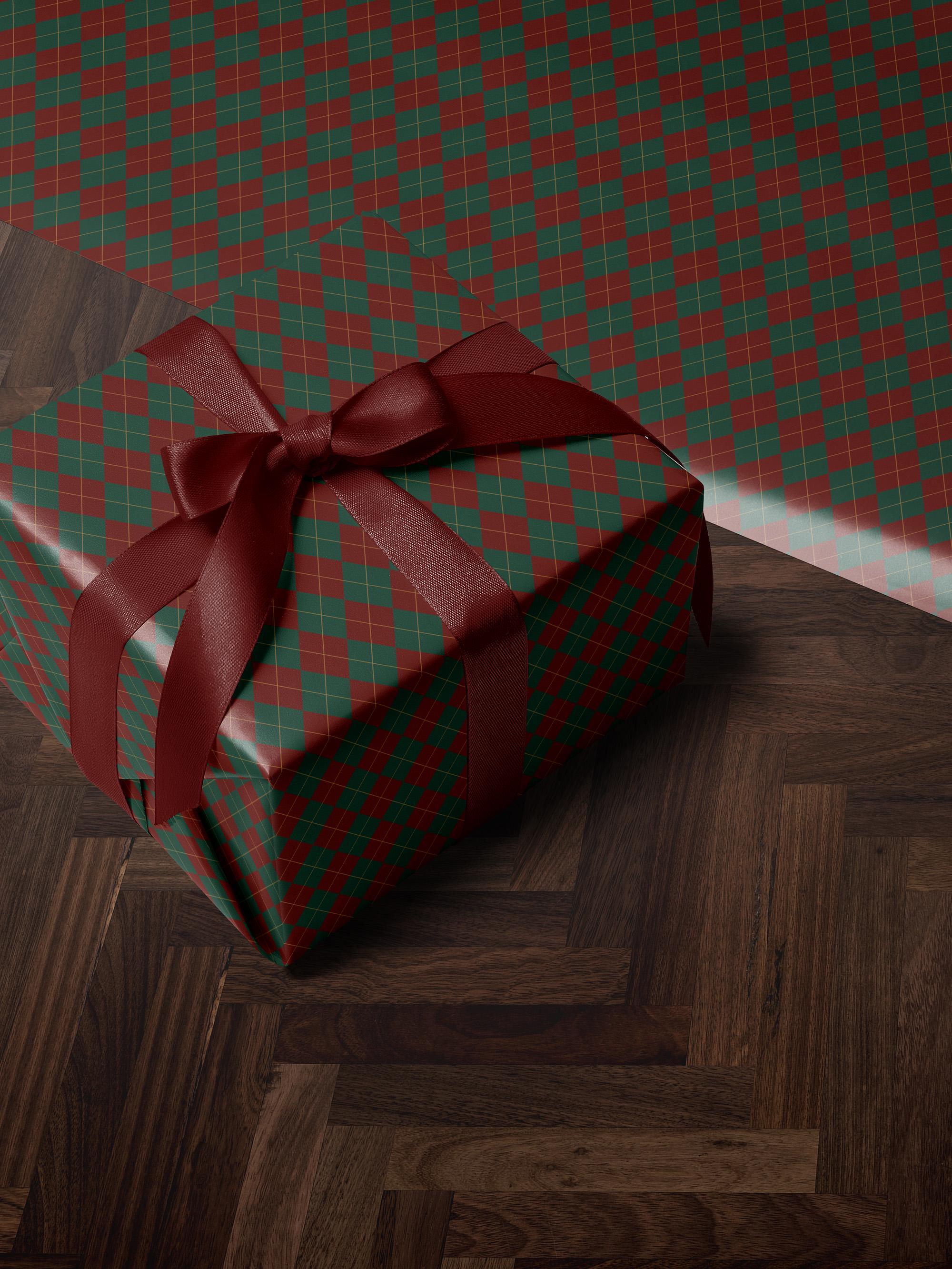 Christmas Present Wrapping Paper Red and Green Paper Holiday Gift Wrap ...