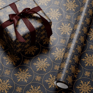Snowflake Wrapping Paper Holiday Gift Wrap Snowflake Gift Wrap Elegant ...