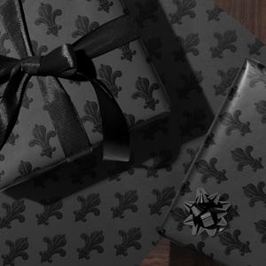 Fleur De Lis Wrapping Paper Birthday Gift Wrap French Design Elegant ...