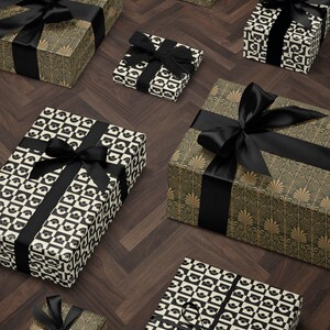 Elegant Christmas Wrapping Paper Art Deco Gift Wrap Holiday Gift ...