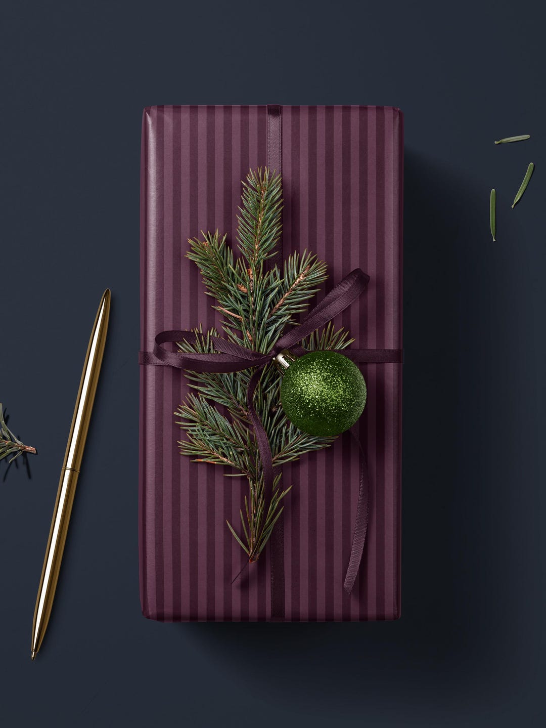 Plum Stripe Wrapping Paper Purple Gift Wrap Christmas Wrapping Paper ...