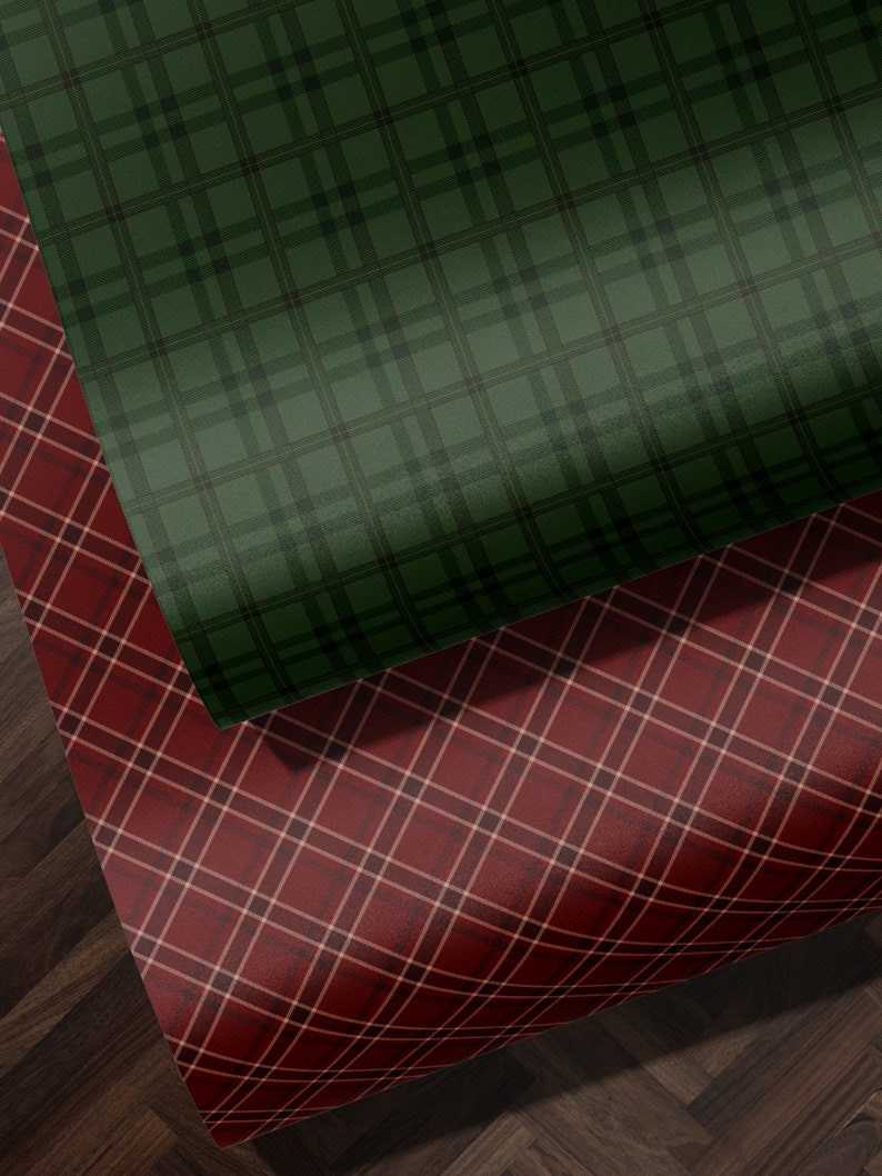 Red Plaid Wrapping Paper Holiday Gift Wrap Tartan Gift Wrap Traditional ...