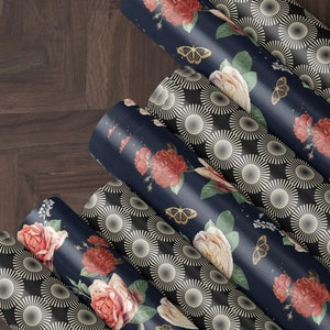 Midcentury Modern Gift Wrapping Paper Birthday Retro Style Art Abstract ...