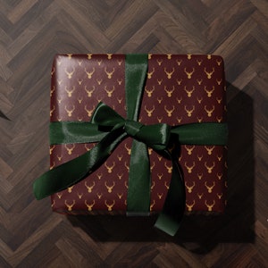 Reindeer Christmas Wrapping Paper Holiday Gift Wrap Elk Gift Wrap Stag ...