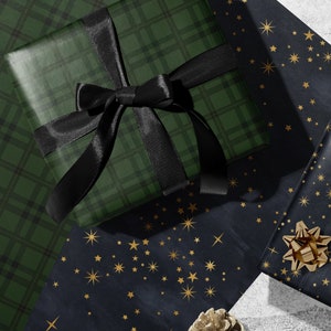 Green Plaid Wrapping Paper Holiday Gift Wrap Tartan Gift Wrap ...