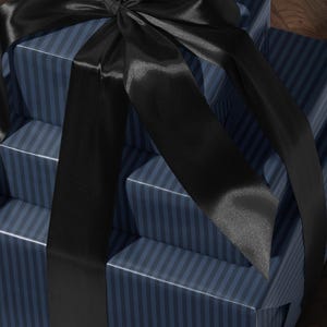 Blue Stripe Gift Wrap Blue Wrapping Paper Christmas Party Gift Idea ...