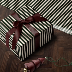 Striped Wrapping Paper Holiday Gift Wrap Green Gift Wrap Elegant ...