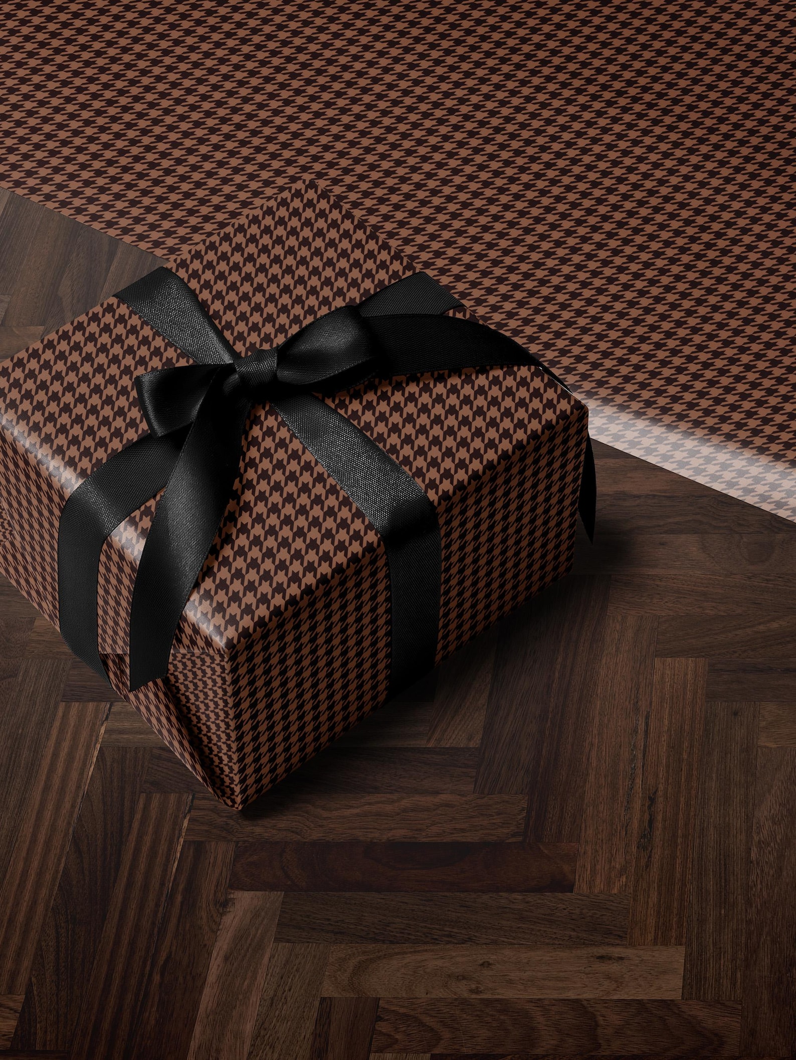 Houndstooth Wrapping Paper Classic Gift Wrap Design Classy Christmas ...