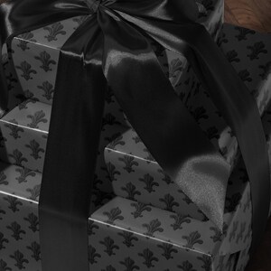 Fleur De Lis Wrapping Paper Birthday Gift Wrap French Design Elegant ...