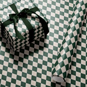 Vintage Gift Wrap Plaid Wrapping Paper Green Gift Wrap Roll Wrapping ...