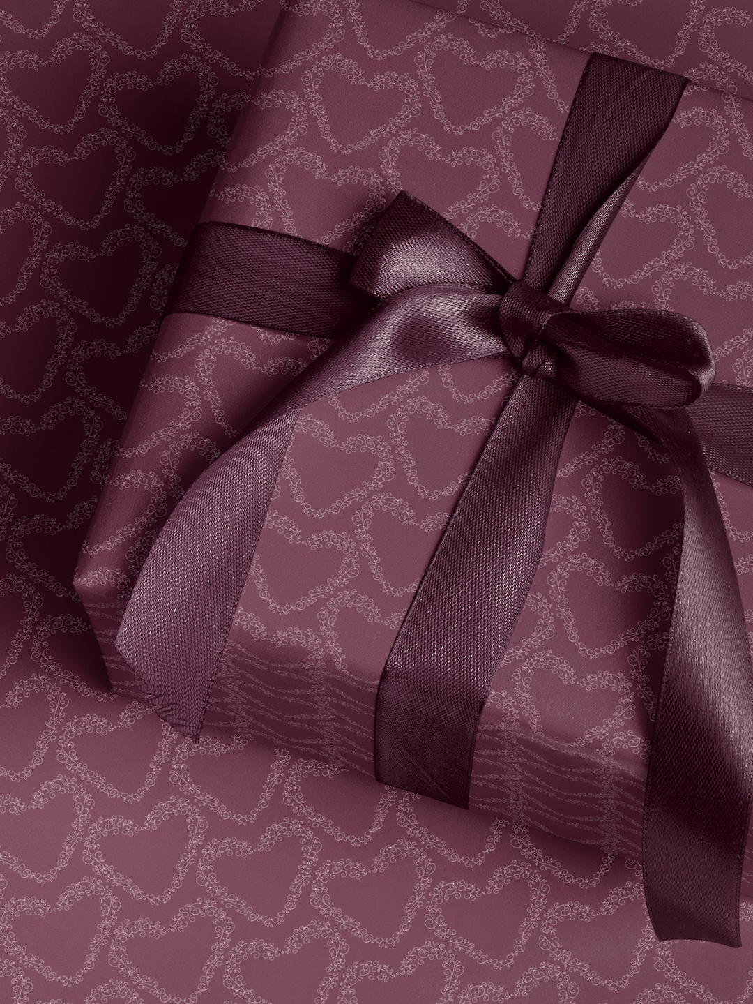 Purple Heart Wrapping Paper Heart Gift Wrap Valentine Gift Wrap Elegant ...