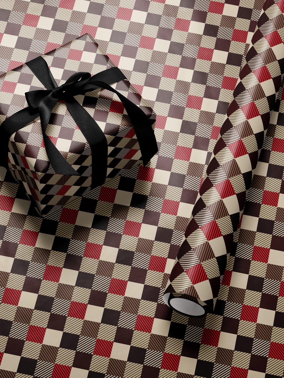 Fall Plaid Wrapping Paper Autumn Gift Wrap Checkered Design Fall Decor ...