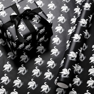 Swan Gift Wrap Roll Wrapping Paper Christmas Holiday Gift Wrap ...