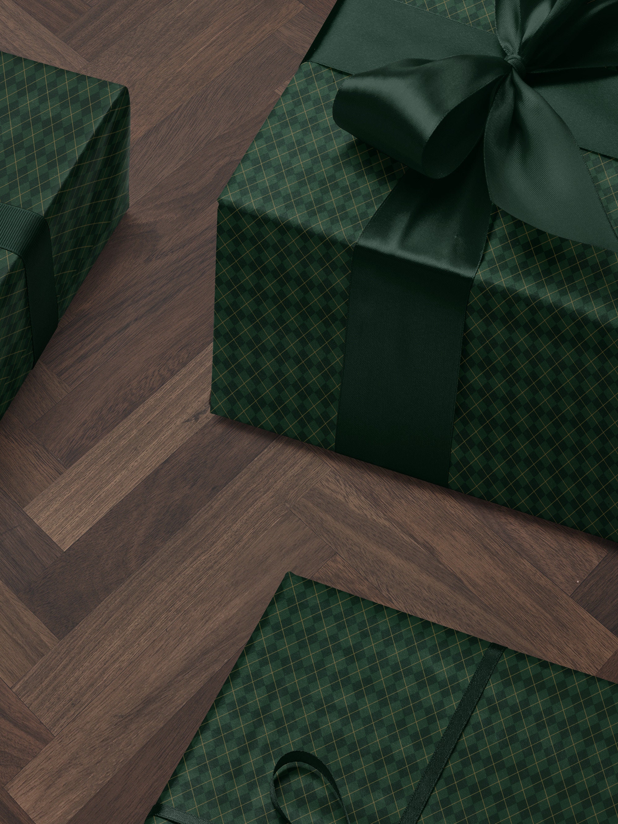 Green Wrapping Paper Plaid Gift Wrap Christmas Gift Wrapping Paper ...
