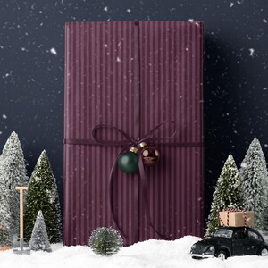 Plum Stripe Wrapping Paper Purple Gift Wrap Christmas Wrapping Paper ...