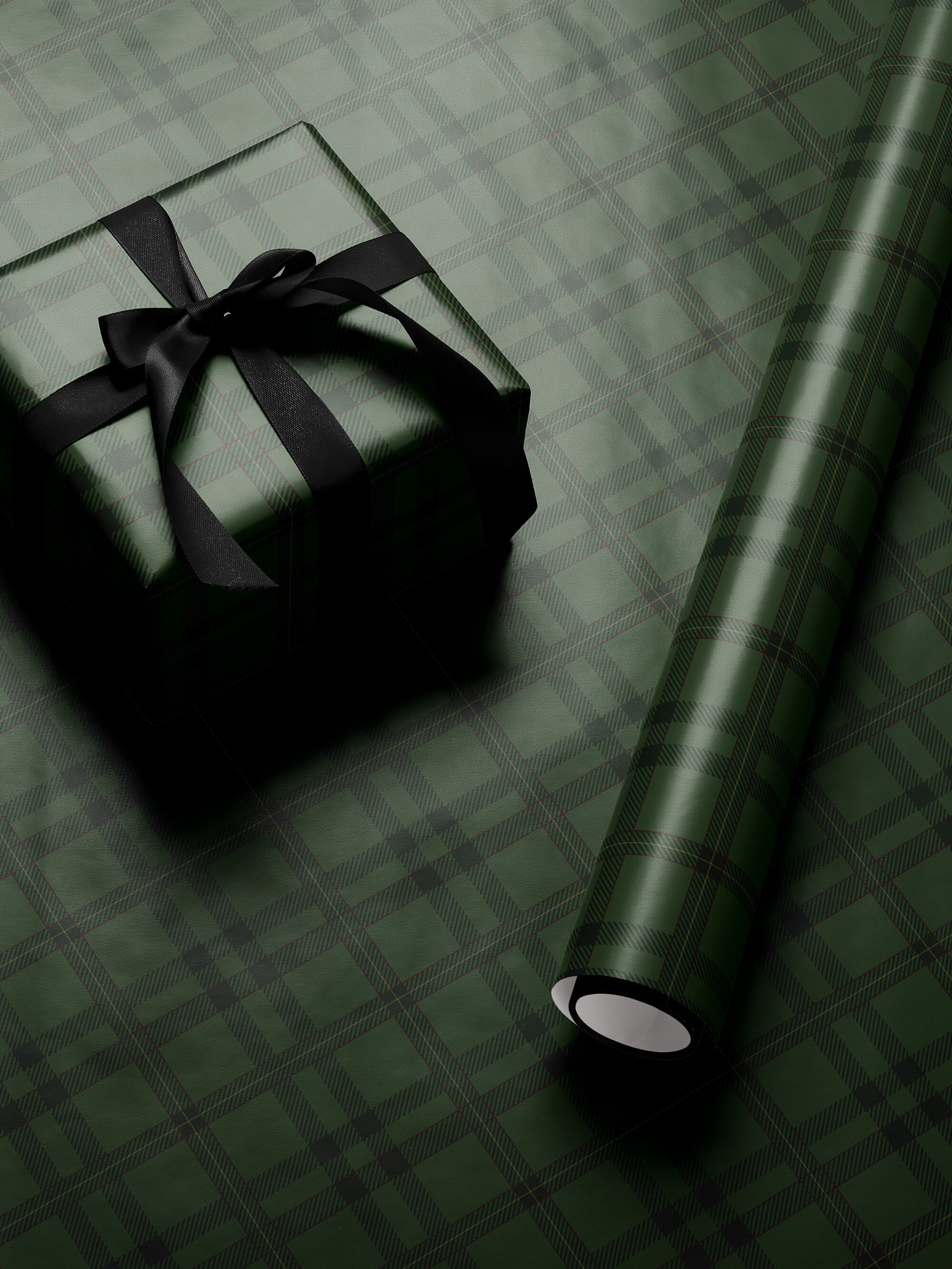 Green Plaid Wrapping Paper Holiday Gift Wrap Tartan Gift Wrap ...