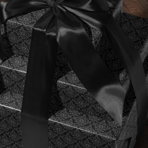 Gothic Gift Wrap Black Wrapping Paper Damask Decor Dark Moody Wrapping ...
