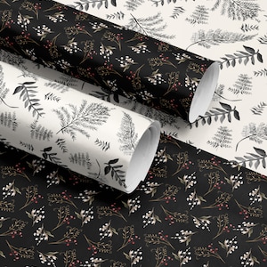 Festive Christmas Wrapping Paper Holiday Gift Wrap Flower Gift Wrap ...