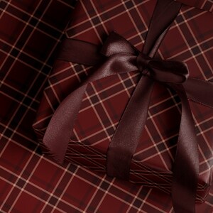 Red Plaid Wrapping Paper Holiday Gift Wrap Tartan Gift Wrap Traditional ...