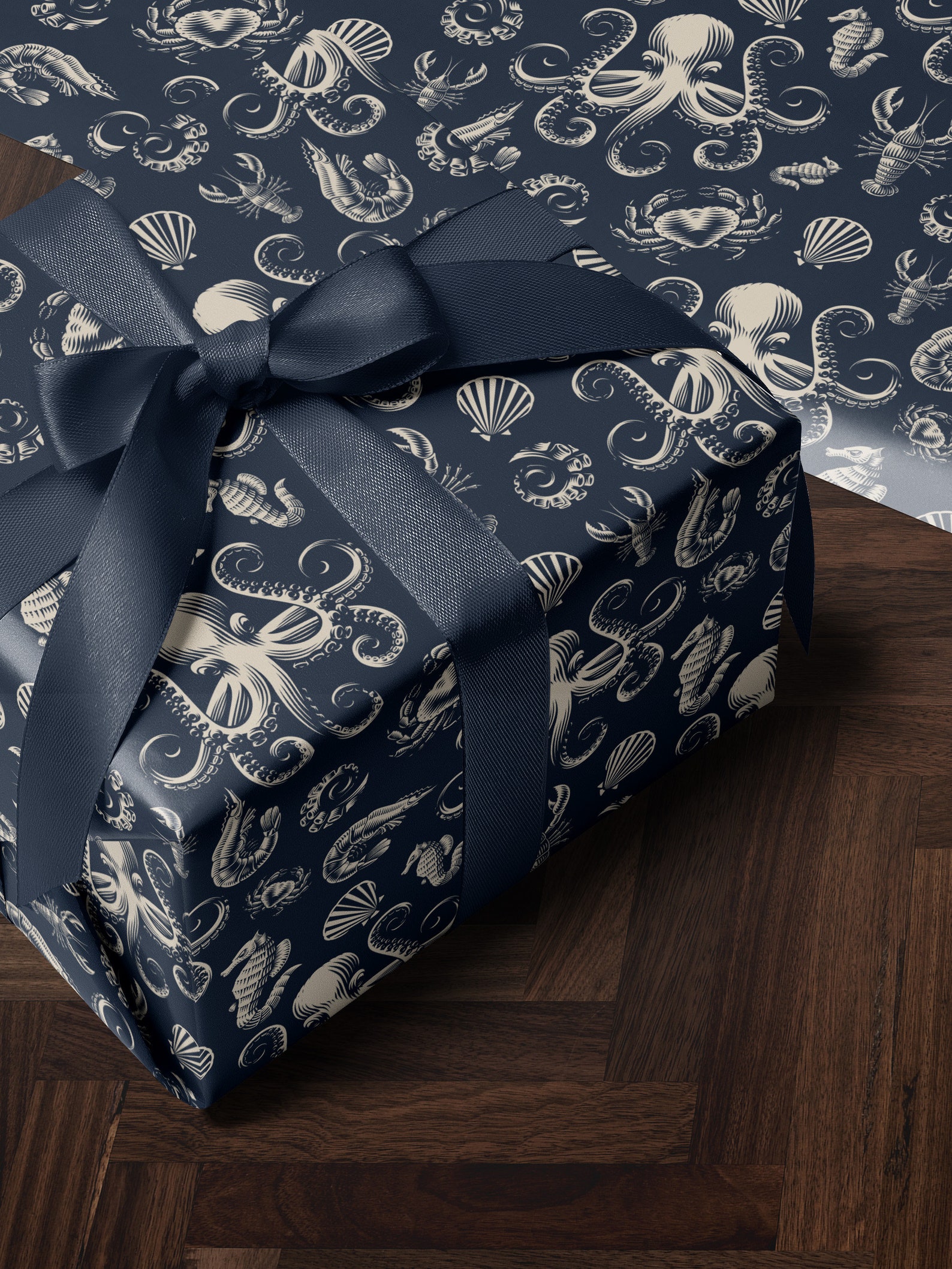 Octopus Gift Wrapping Paper Ocean Life Art Underwater Print Wrapping ...
