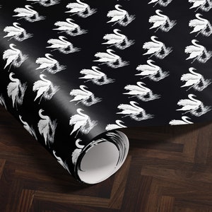 Swan Gift Wrap Roll Wrapping Paper Christmas Holiday Gift Wrap ...