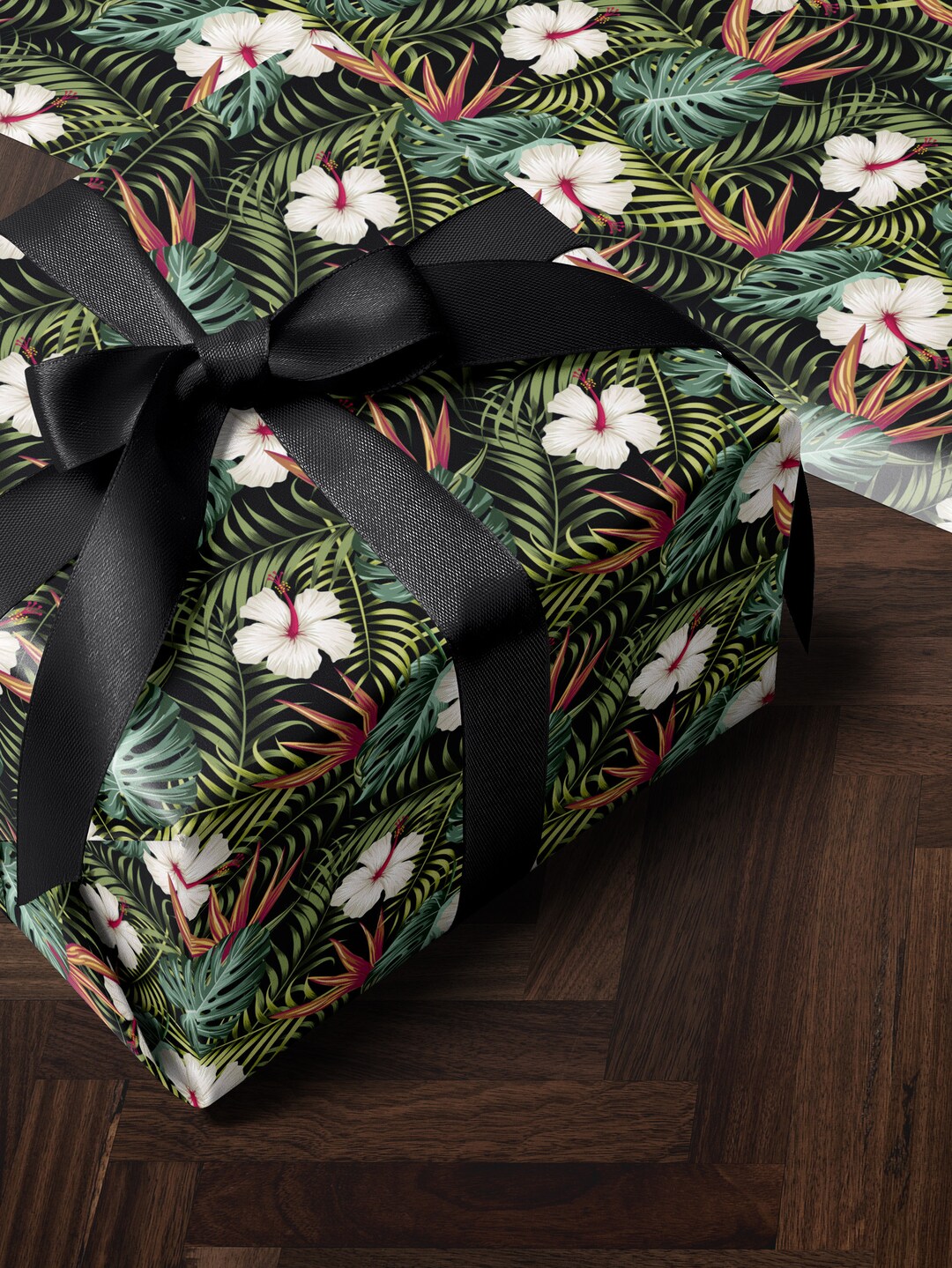 Tropical Gift Wrap Paper Tropical Flower Wrapping Paper Pattern ...