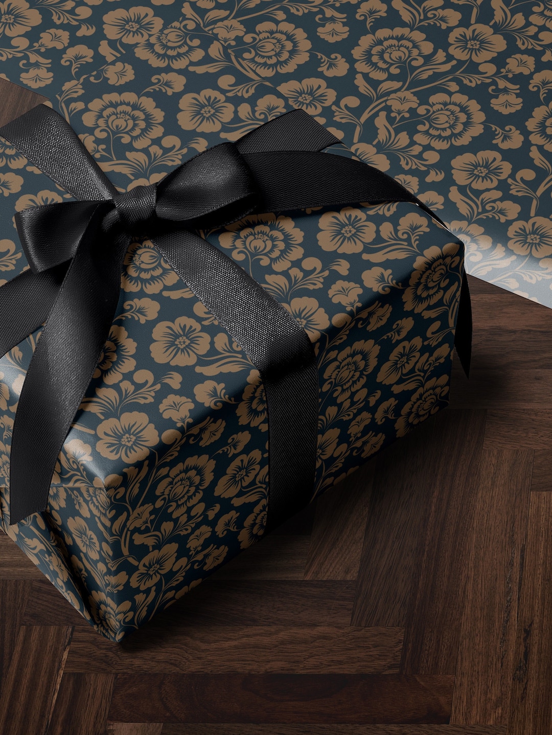Floral Gift Wrap Blue Wrapping Paper Gift Wrap Mom Vintage Wrapping ...