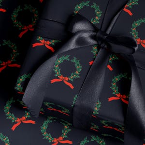 Christmas Wreath Wrapping Paper Christmas Present Moody Christmas Print ...
