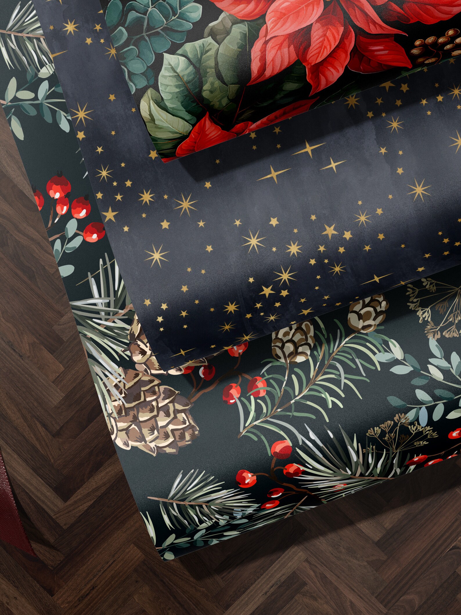 Traditional Christmas Wrapping Paper Holiday Gift Wrap - Etsy