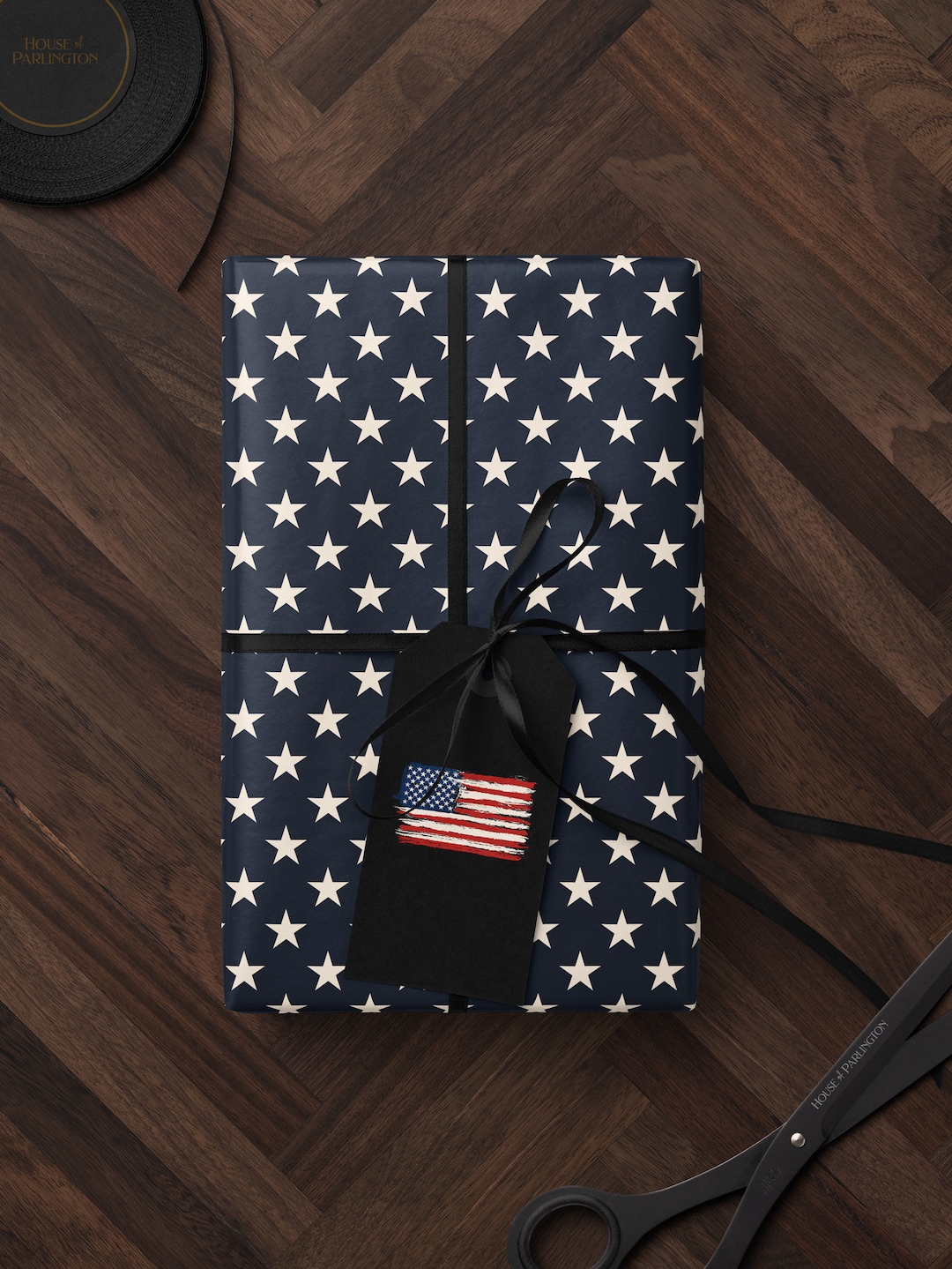 Patriotic Star Gift Wrap Paper 4th of July Decoration Memorial Day Gift ...