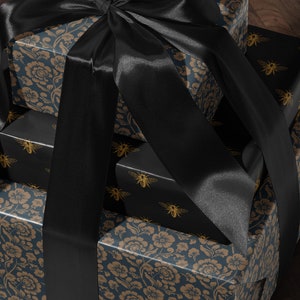 Floral Gift Wrap Blue Wrapping Paper Gift Wrap Mom Vintage Wrapping ...