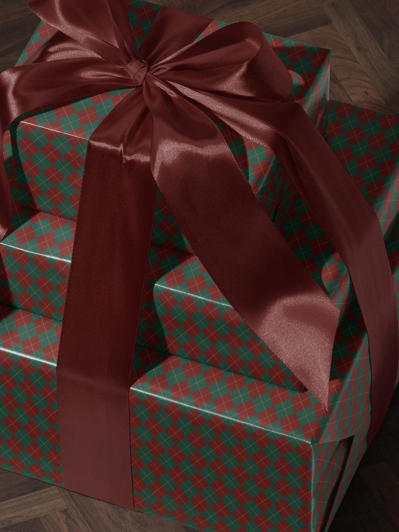 Christmas Present Wrapping Paper Red and Green Paper Holiday Gift Wrap ...