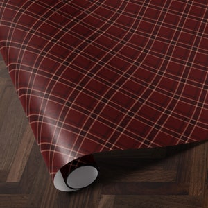 Red Plaid Wrapping Paper Holiday Gift Wrap Tartan Gift Wrap Traditional ...