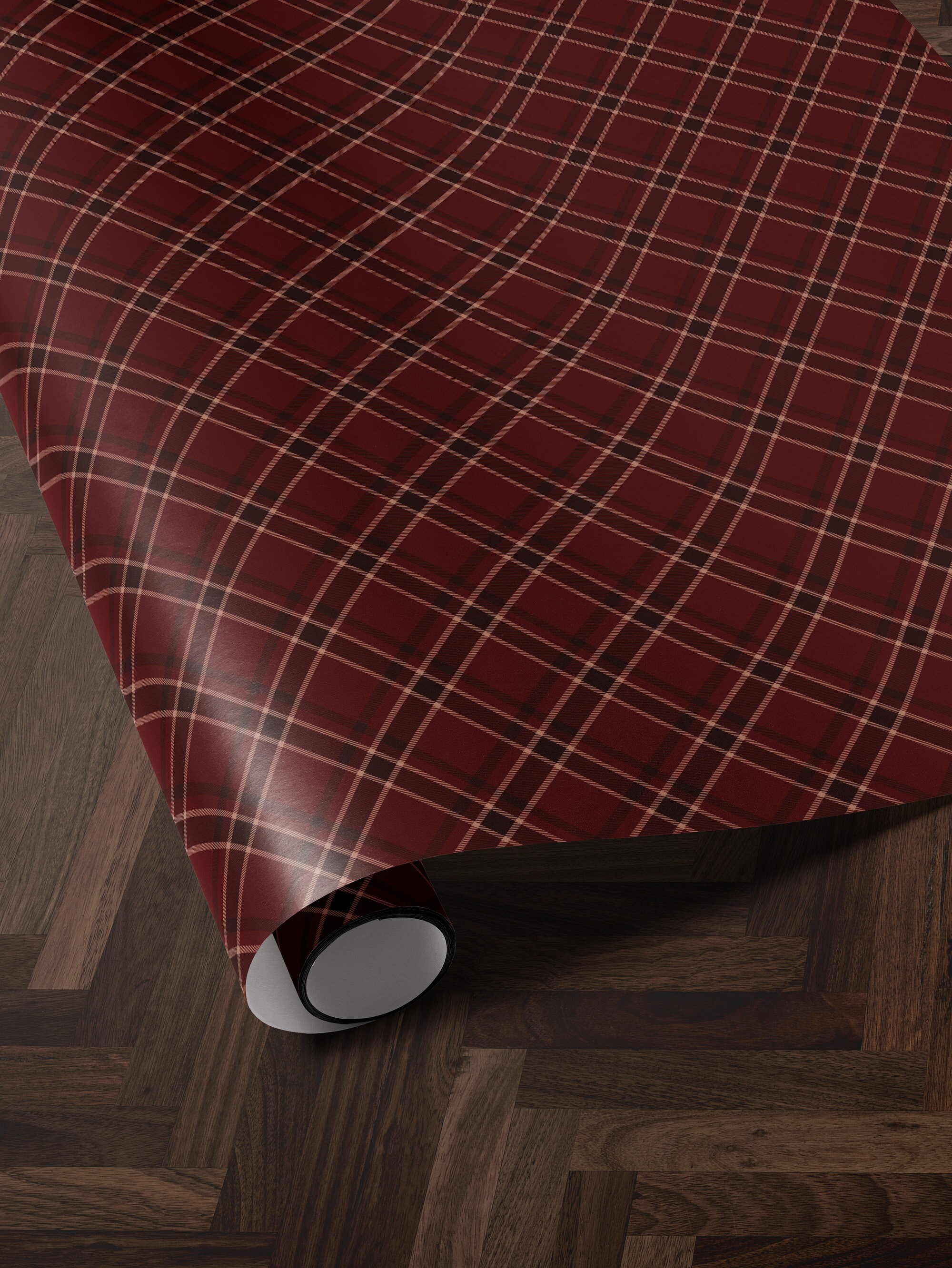 Red Plaid Wrapping Paper Holiday Gift Wrap Tartan Gift Wrap Traditional ...