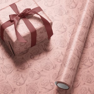 Pink Wrapping Paper Flower Gift Wrap Bridal Shower Decor Girl Baby ...