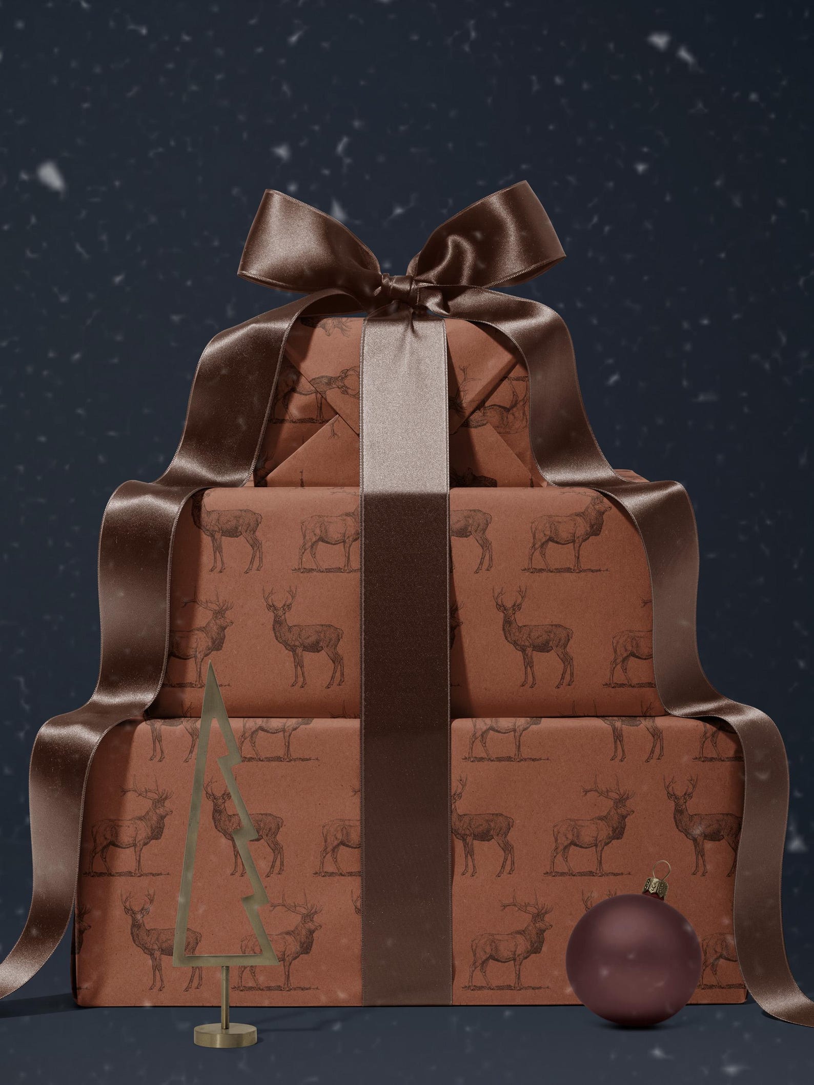 Deer Wrapping Paper Elk Gift Wrap Hunting Gift for Men Holiday Wrapping ...