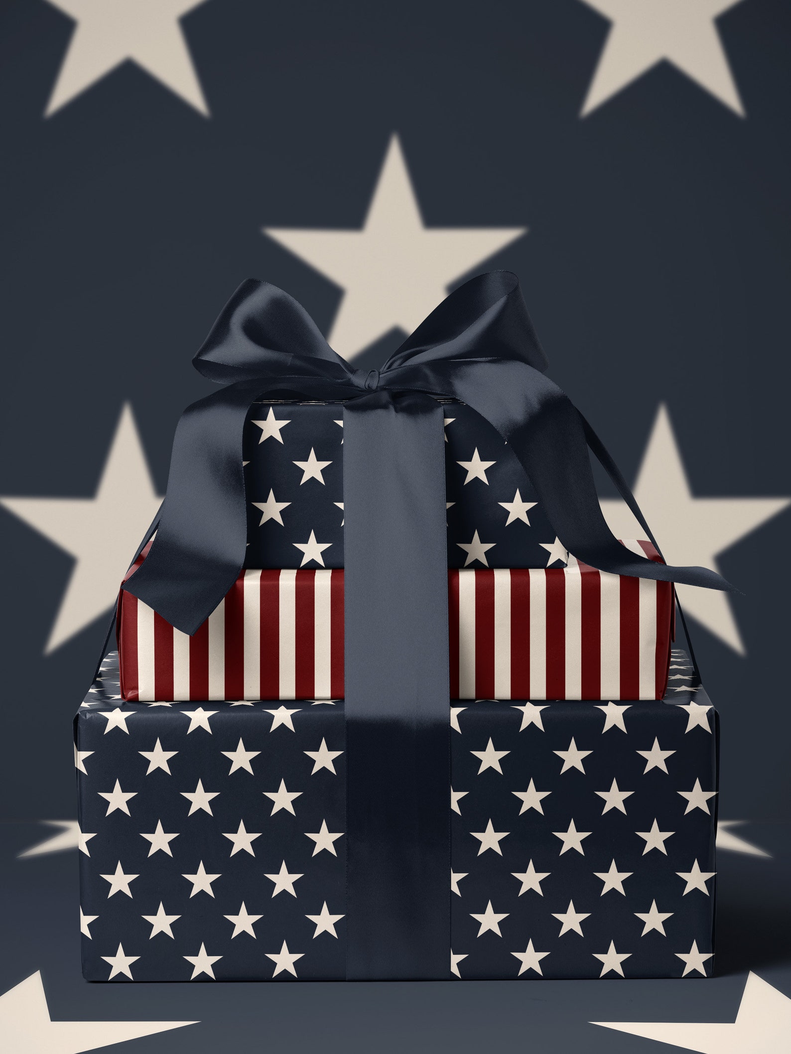 Patriotic Star Gift Wrap Paper 4th of July Decoration Memorial Day Gift ...