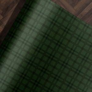 Green Plaid Wrapping Paper Holiday Gift Wrap Tartan Gift Wrap ...