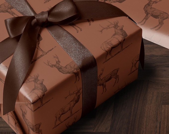 Forest Wrapping Paper Deer Gift Wrap Elk Wrapping Paper Bachelor Party ...