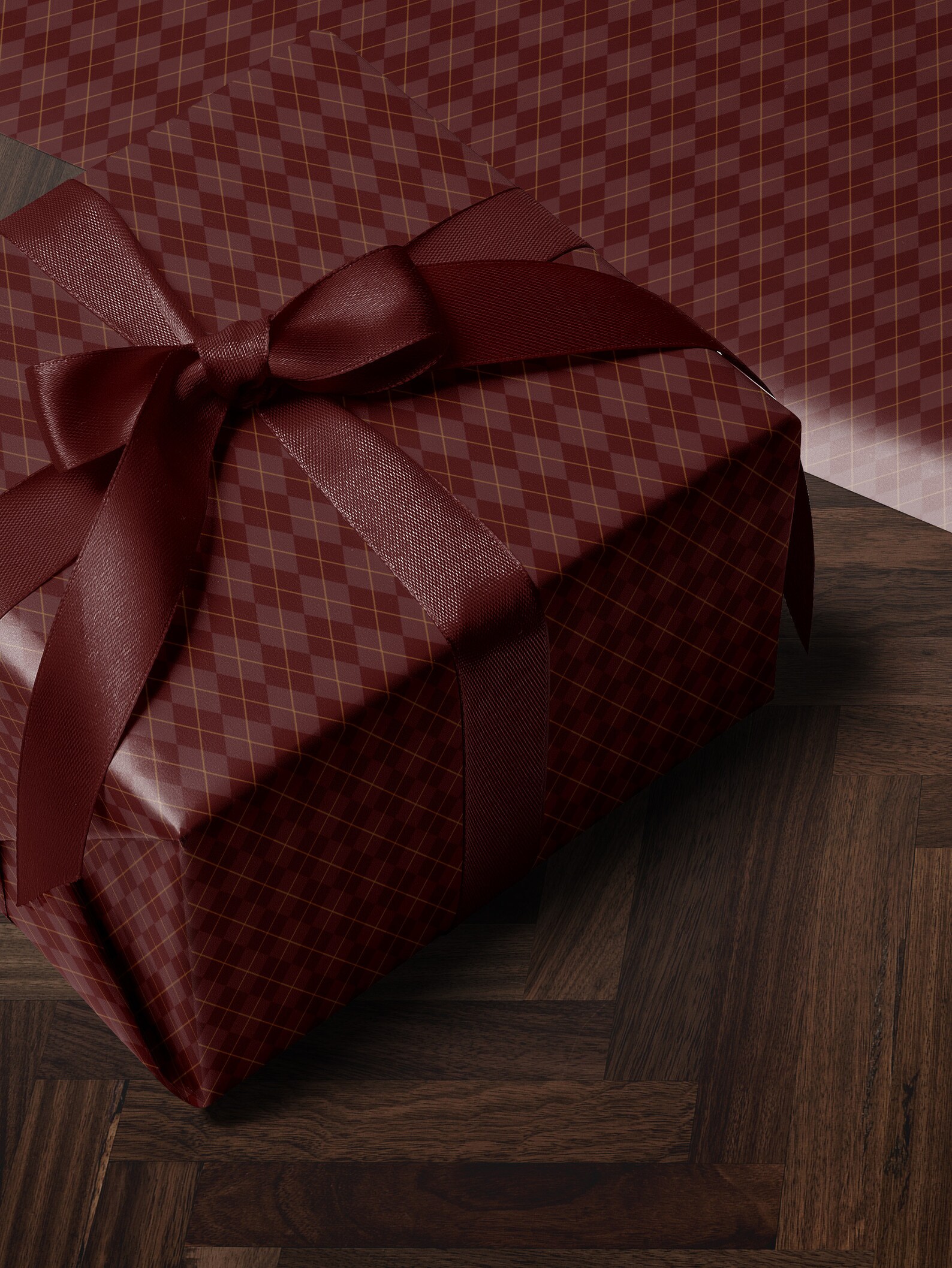 Christmas Wrapping Paper Red Gift Wrap Print Plaid Wrapping Paper ...