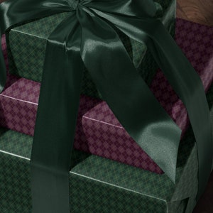 Green Wrapping Paper Plaid Gift Wrap Christmas Gift Wrapping Paper ...