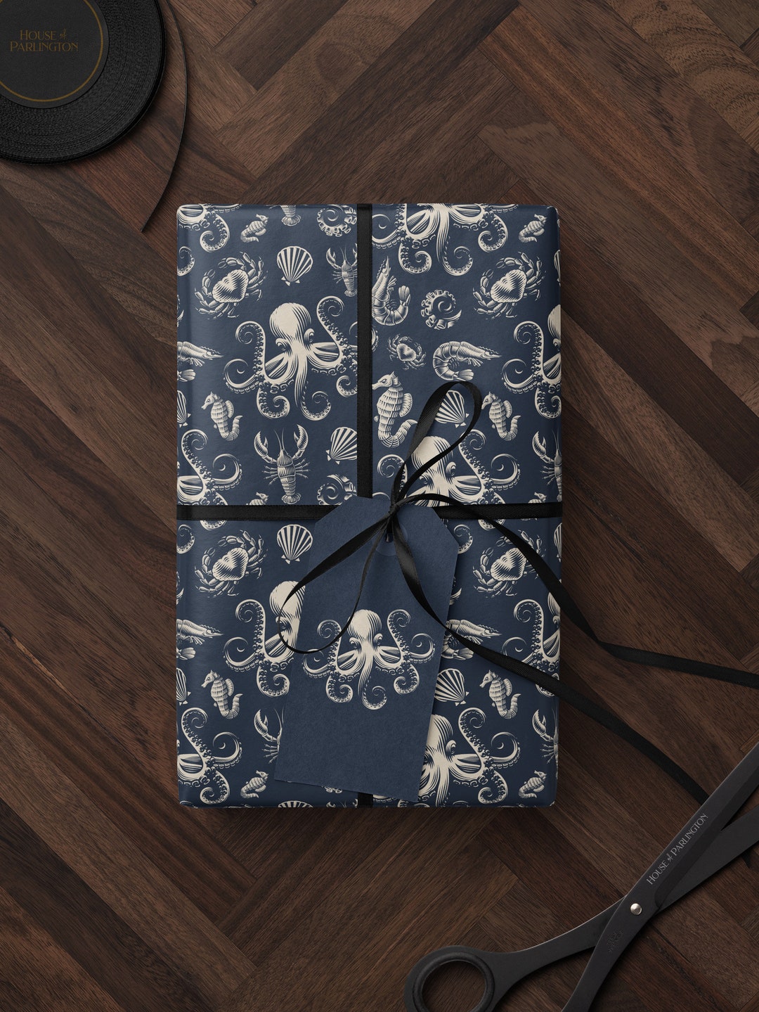 Octopus Gift Wrapping Paper Ocean Life Art Underwater Print Wrapping ...