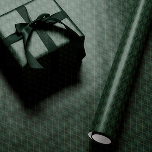 Green Wrapping Paper Plaid Gift Wrap Christmas Gift Wrapping Paper ...