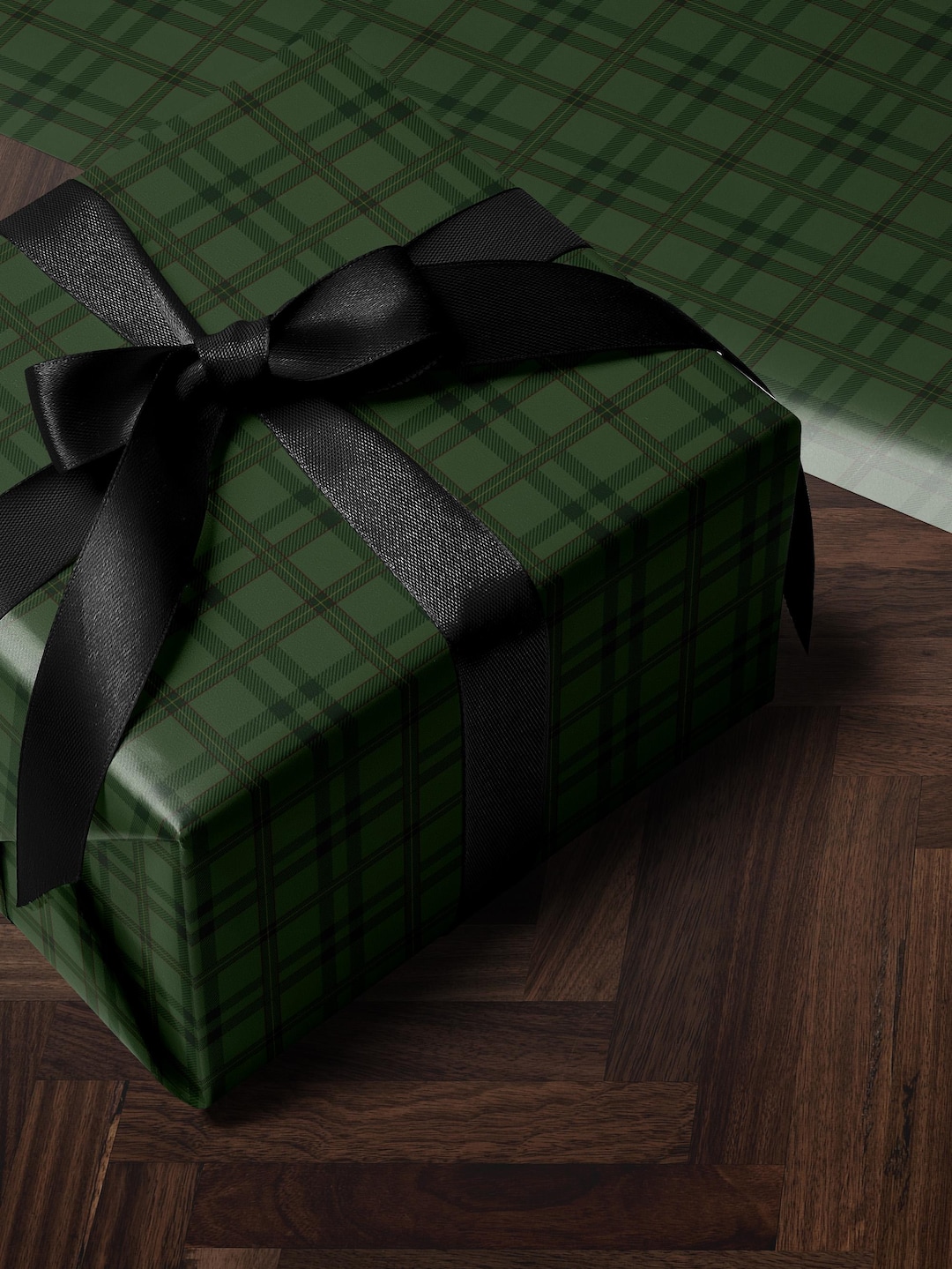 Green Plaid Wrapping Paper Holiday Gift Wrap Tartan Gift Wrap ...