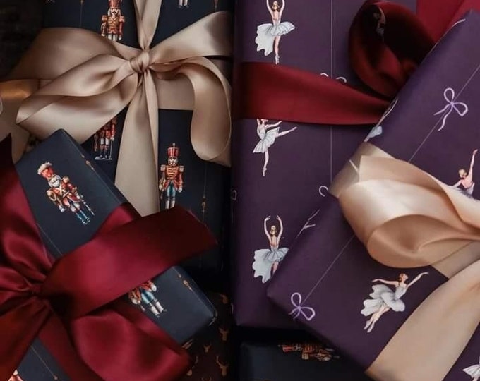 Ballerina Wrapping Paper Girl Gift Wrap Nutcracker Gift Wrap Elegant ...