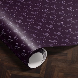 Purple Wrapping Paper Bow Gift Wrap for Her Girl Birthday Gift Wrap ...