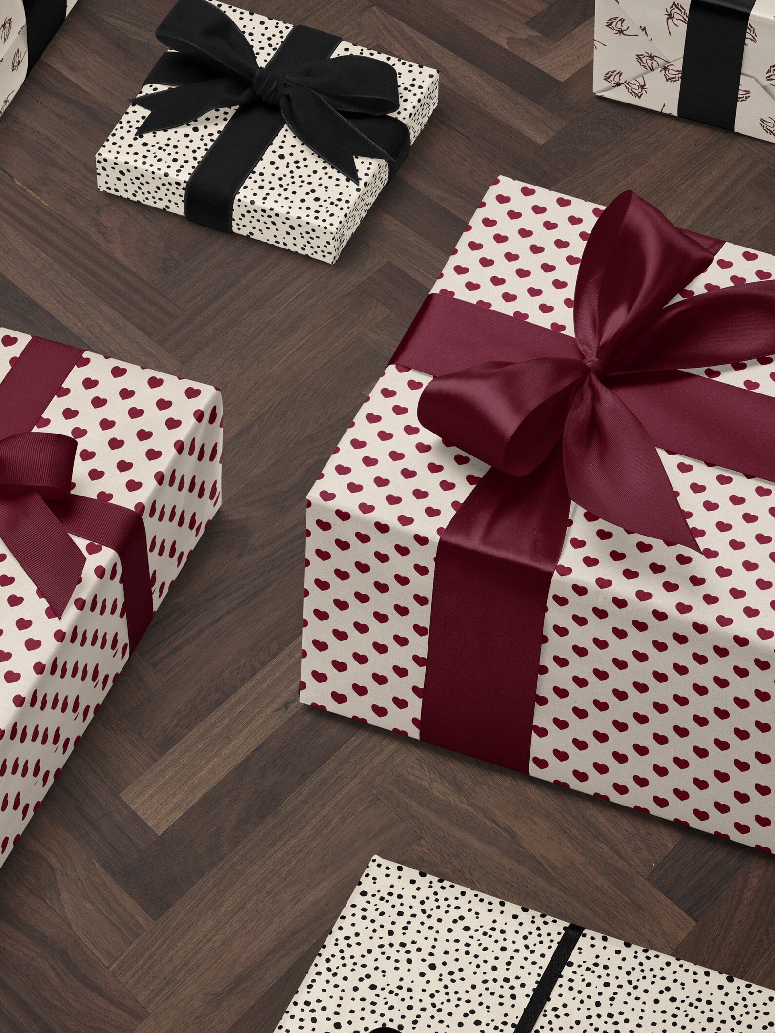 Heart Wrapping Paper Valentine Gift Wrap Love Gift Wrap Cute Gift Wrap ...