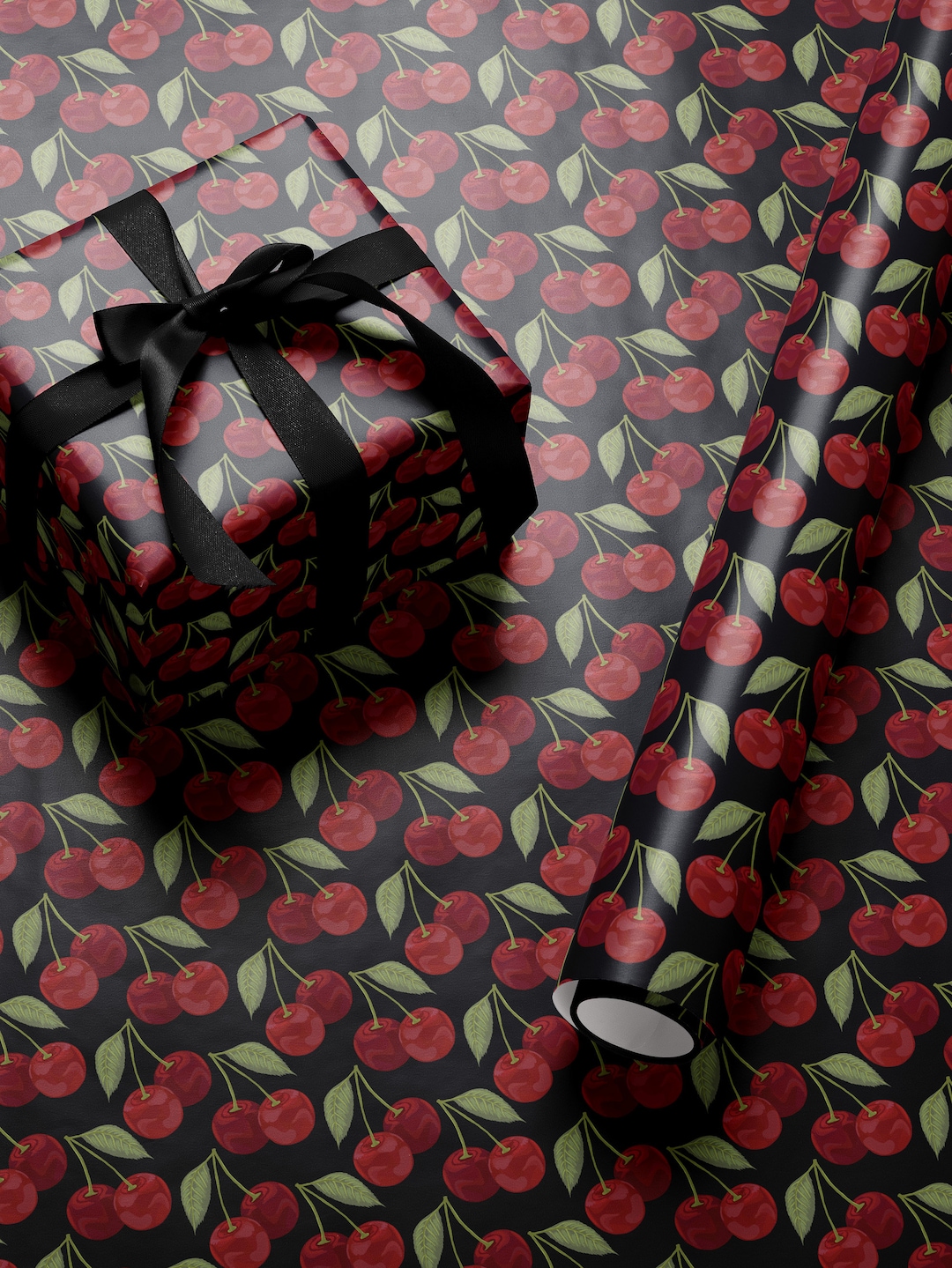 Cherry Wrapping Paper Red Gift Wrap Fruit Birthday Theme Bachelorette ...