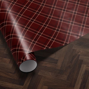 Red Plaid Wrapping Paper Holiday Gift Wrap Tartan Gift Wrap Traditional ...